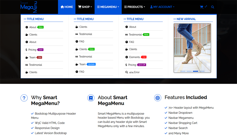 Smart Megamenu - Responsive Bootstrap Multipurpose Megamenu by mgscoder