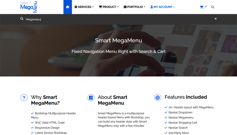 Smart Megamenu - Responsive Bootstrap Multipurpose Megamenu by mgscoder