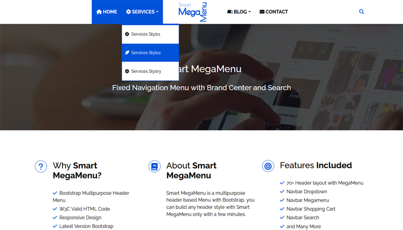 Smart Megamenu - Responsive Bootstrap Multipurpose Megamenu by mgscoder