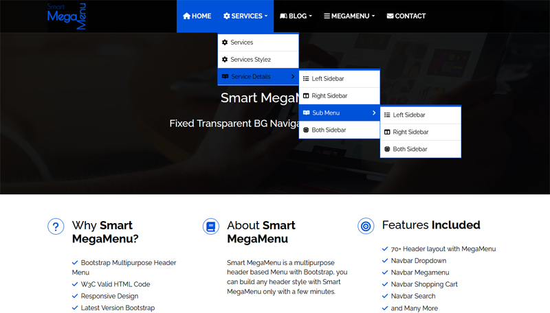 Smart Megamenu - Responsive Bootstrap Multipurpose Megamenu by mgscoder