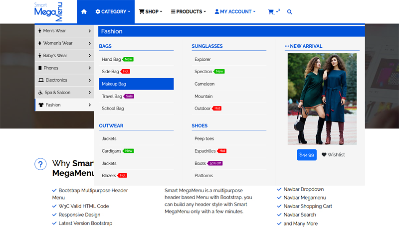 Smart Megamenu - Responsive Bootstrap Multipurpose Megamenu by mgscoder