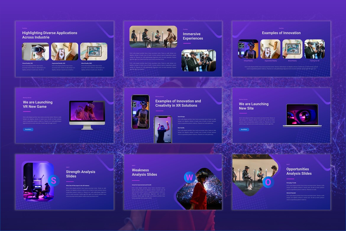 HiTekz - XR Presentation PowerPoint Template, Presentation Templates