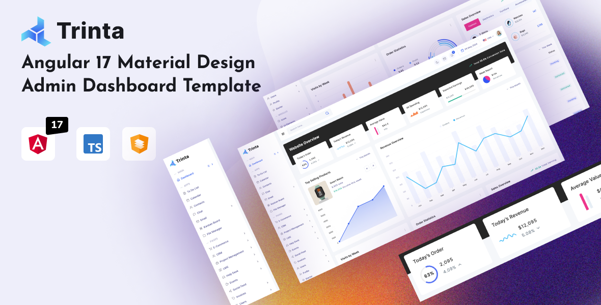 Trinta - Material Design Angular 17+ Admin Dashboard Template by EnvyTheme