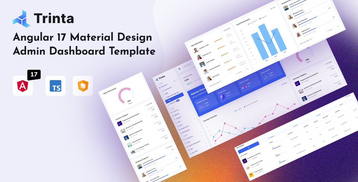 Trinta - Material Design Angular 17+ Admin Dashboard Template by EnvyTheme