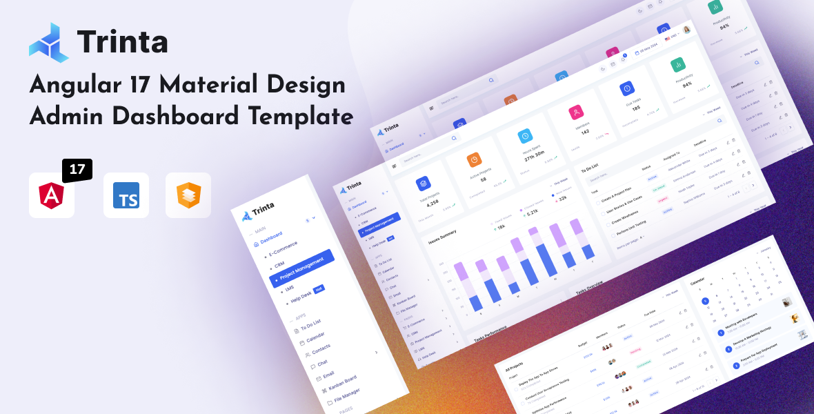 Trinta - Material Design Angular 17+ Admin Dashboard Template by EnvyTheme