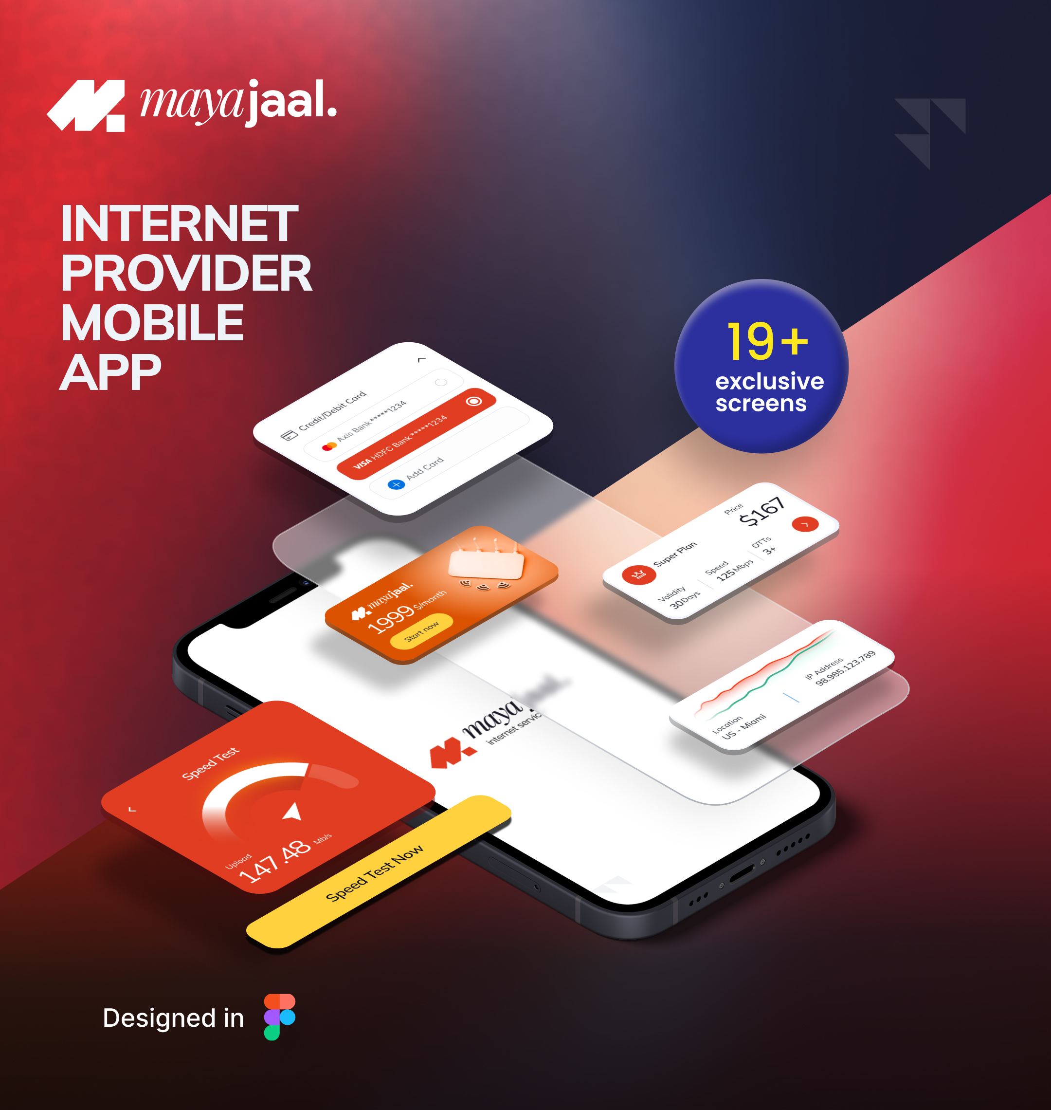 Mayajaal- A internet provider app Figma Template by WordPress-Studio