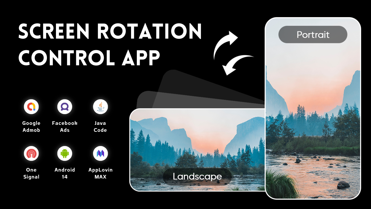 Screen Rotation Control App with AdMob Ads Android by MJAppsStudio