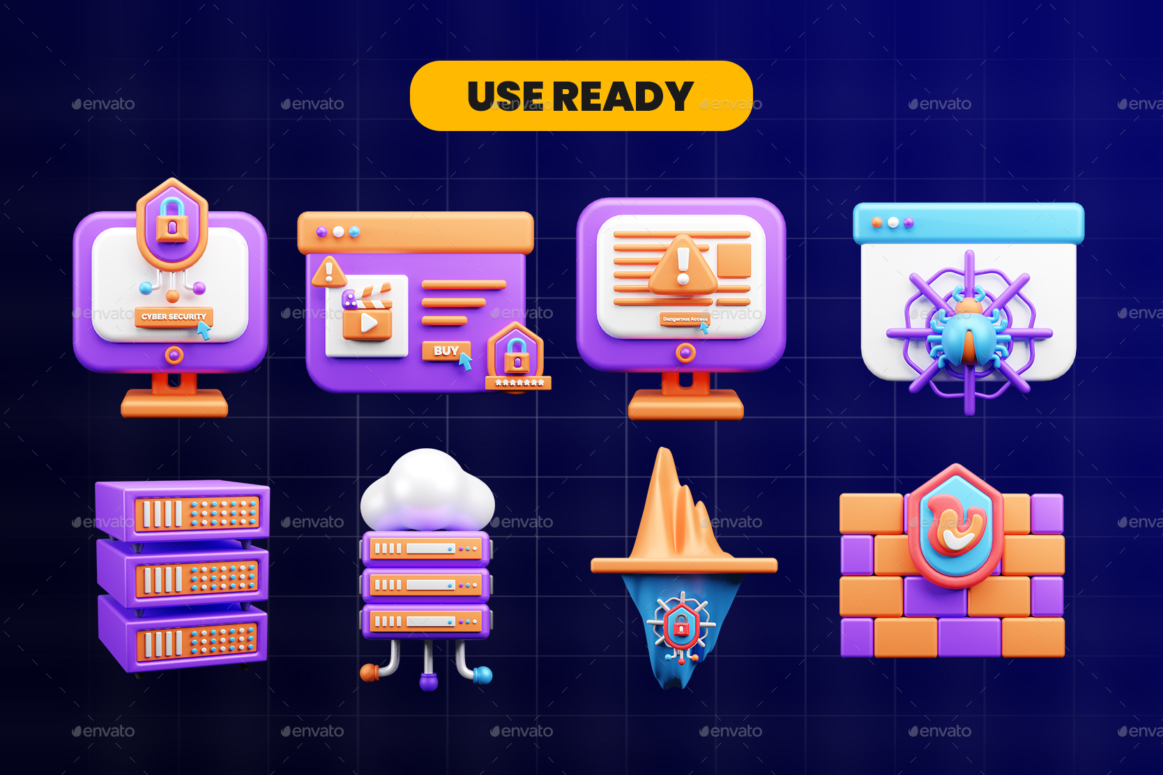 Deep web 3d Illustration Icon Pack, Graphics | GraphicRiver