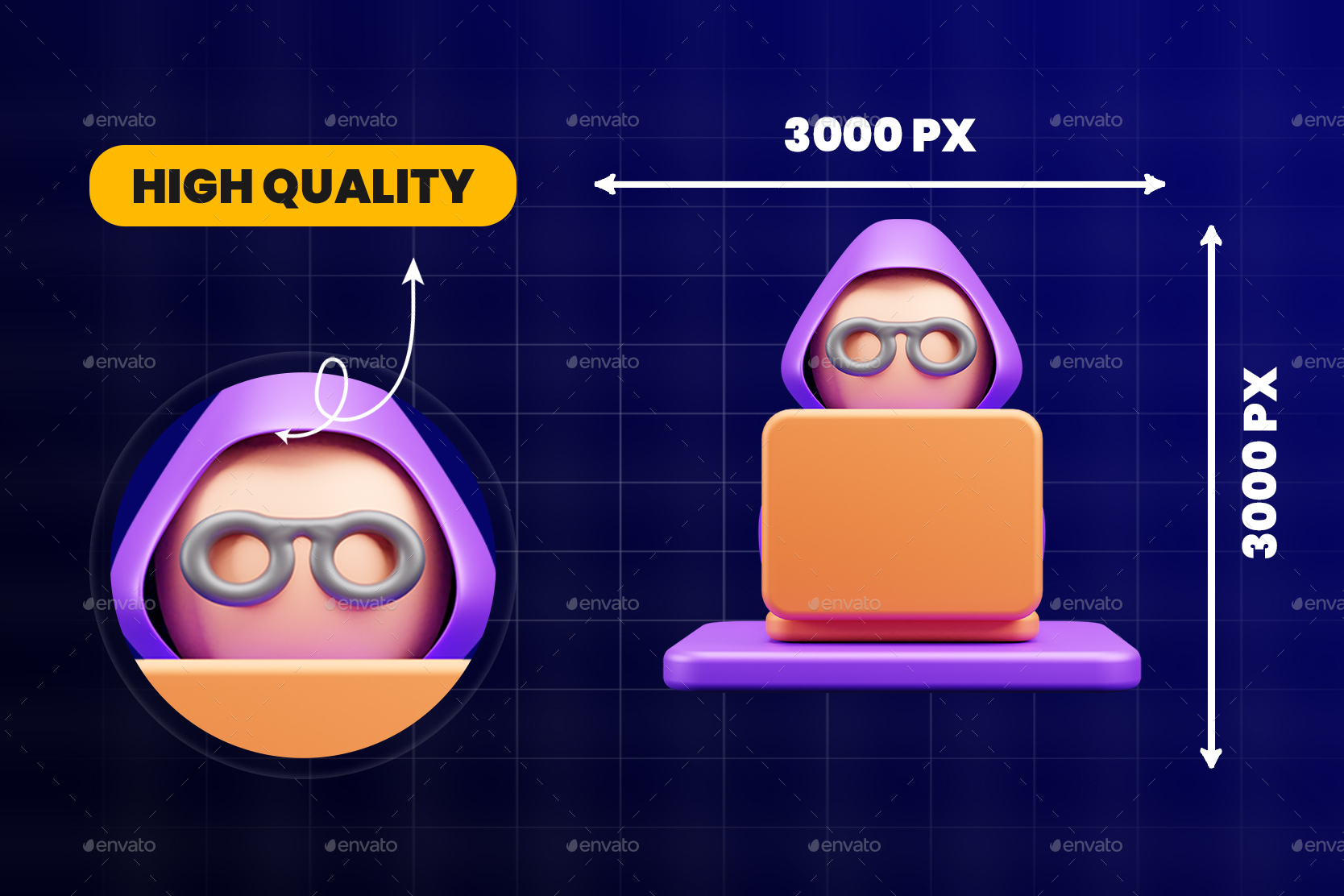 Deep web 3d Illustration Icon Pack, Graphics | GraphicRiver