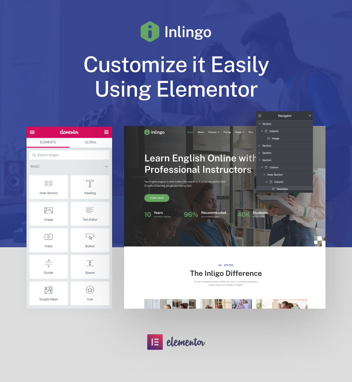 Inlingo - Professional English Course Elementor Template Kit by ThemeWarriors