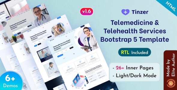 Tinzer - Telemedicine & Telehealth Services Bootstrap 5 Template by ...