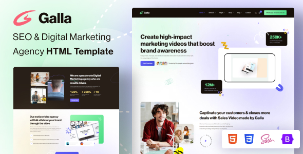 Galla - SEO & Online Marketing Agency Bootstrap 5 Template by EnvyTheme