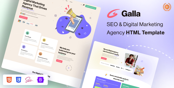 Galla - SEO & Online Marketing Agency Bootstrap 5 Template by EnvyTheme