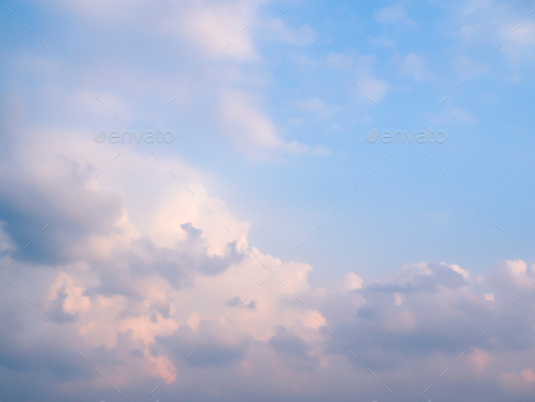 Sky Sunset Cloud Sunrise background Blue Gold Sun Stock Photo by wing-wing