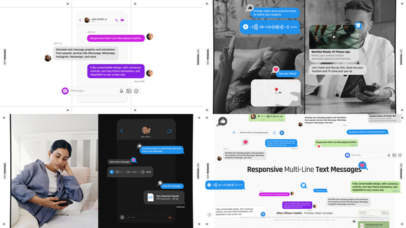 Responsive Multi-Line Text Messages, After Effects Project Files ...