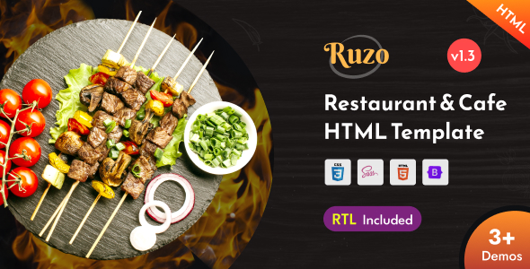 Ruzo - Restaurant Cafe & Fast Food Shop Bootstrap 5 Template by HiBootstrap