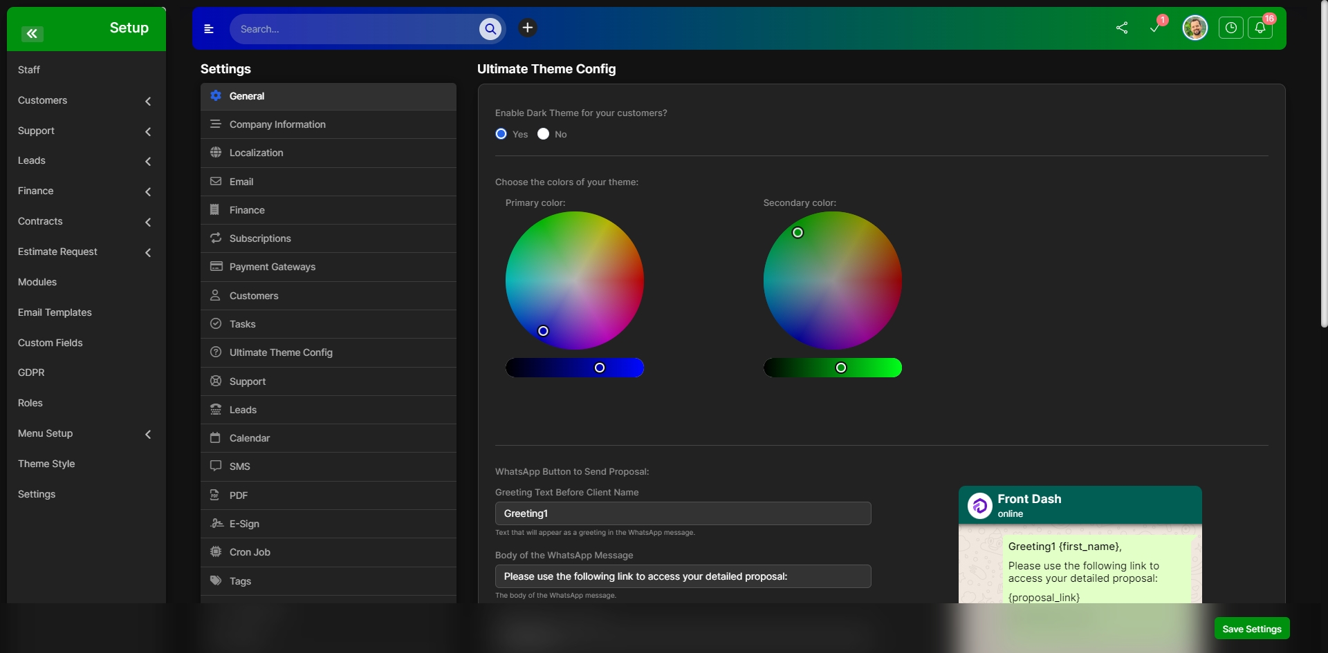 Ultimate Dark Theme - Perfex Theme CRM by Flykod | CodeCanyon