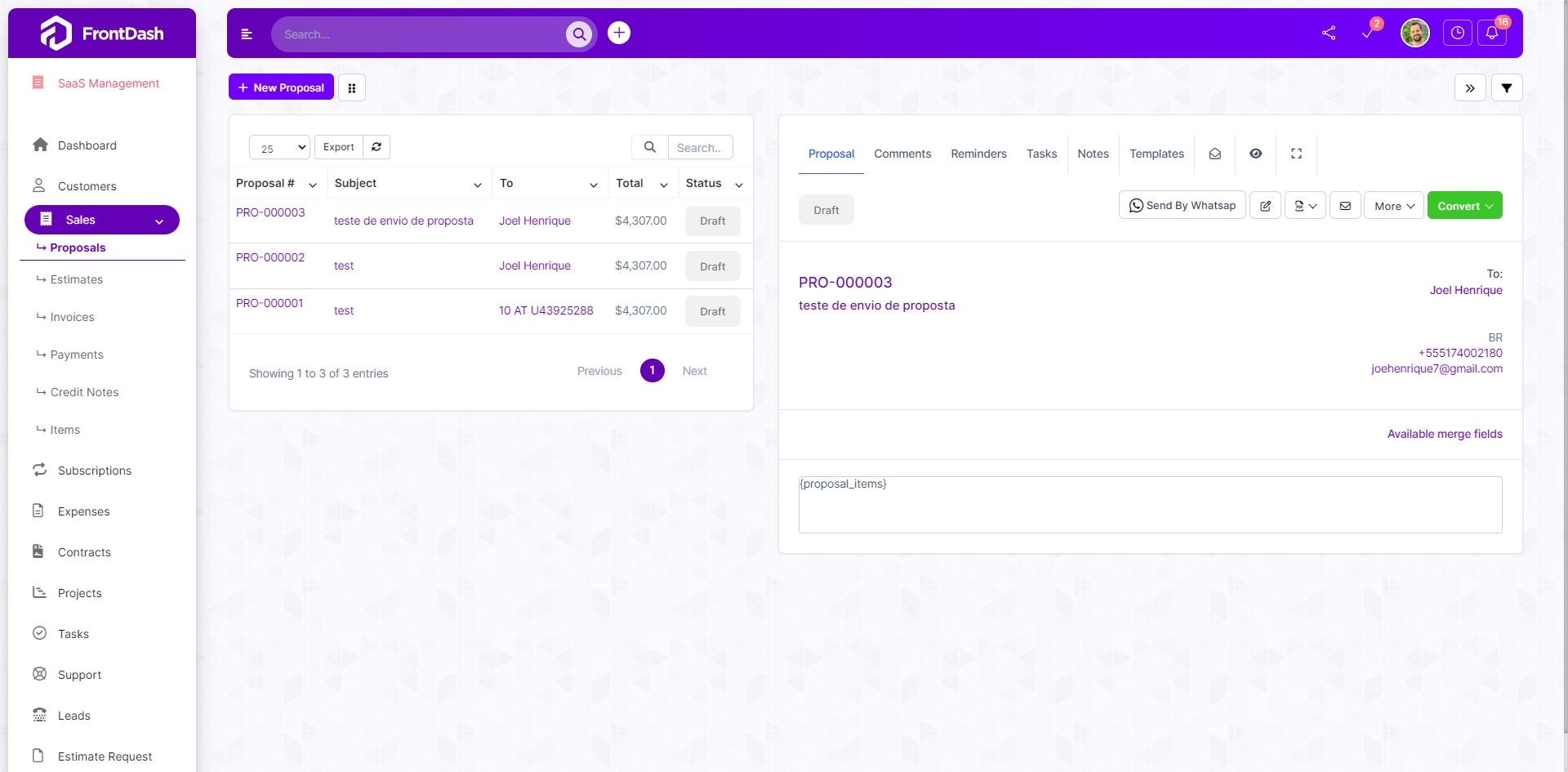 Ultimate Purple Theme - Perfex Theme CRM by Flykod | CodeCanyon