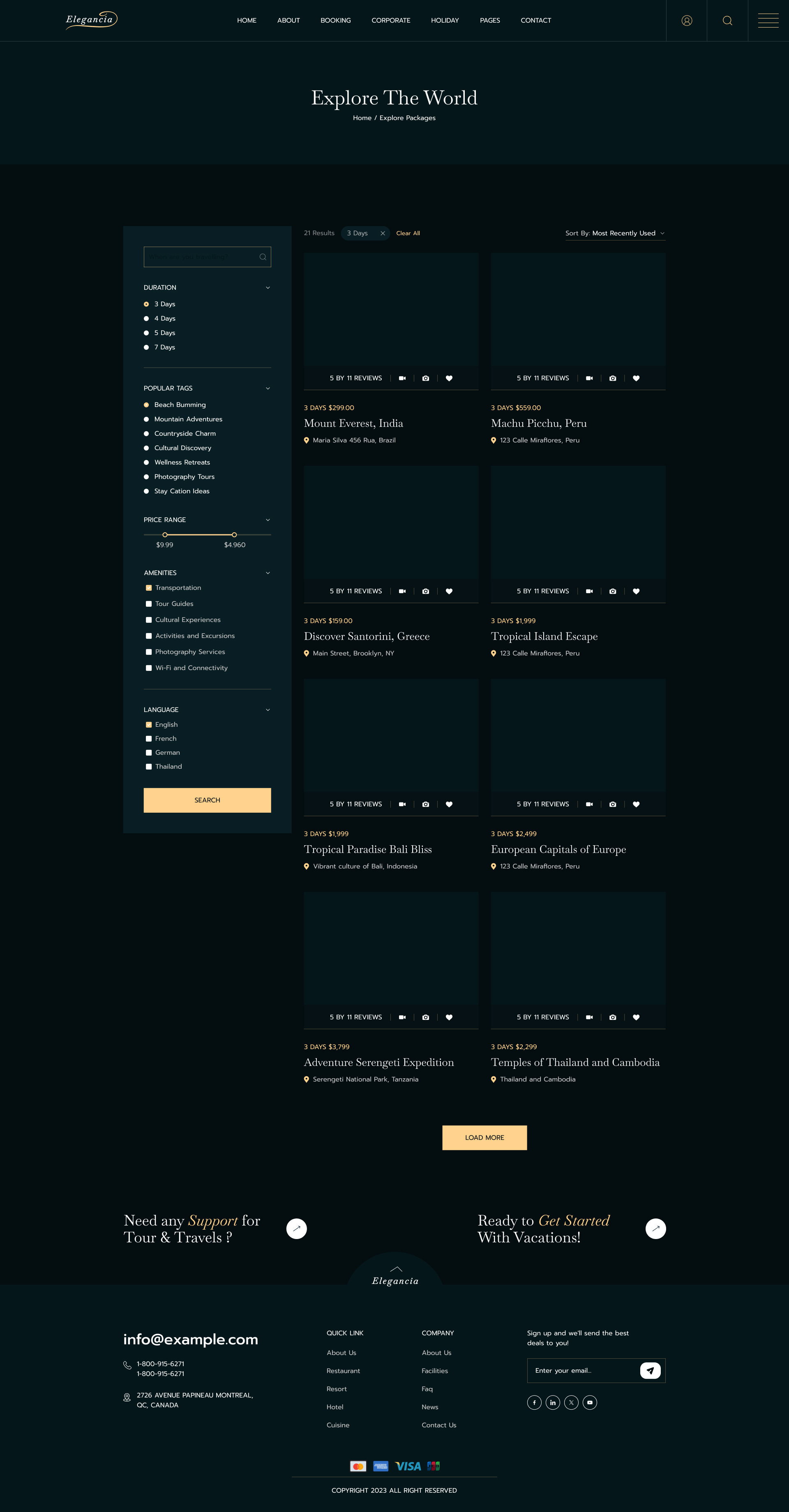 Elegencia – Travel Services,Ticket Booking, Hotel & Resort Figma ...