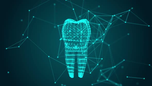 Rotating Tooth Formed By Revolving Particles, Motion Graphics | VideoHive