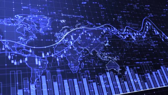 Growth Background Of Wall Street Stock Market Trend Chart Data, Motion ...