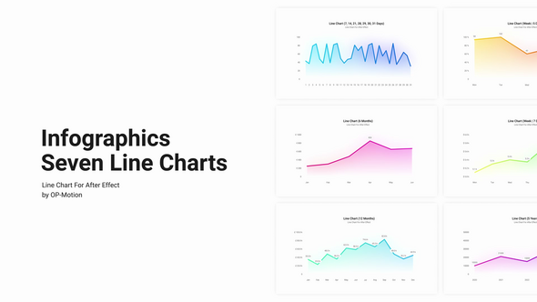 Infographics. Seven Line Charts, After Effects Project Files | VideoHive