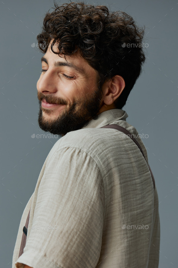 Man handsome person guy portrait face isolated casual background Stock ...