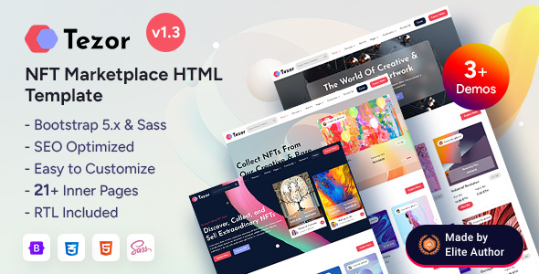 Tezor - NFT Marketplace Bootstrap 5 Template by HiBootstrap | ThemeForest Tezor - NFT Marketplace Bootstrap 5 Template by HiBootstrap | ThemeForest