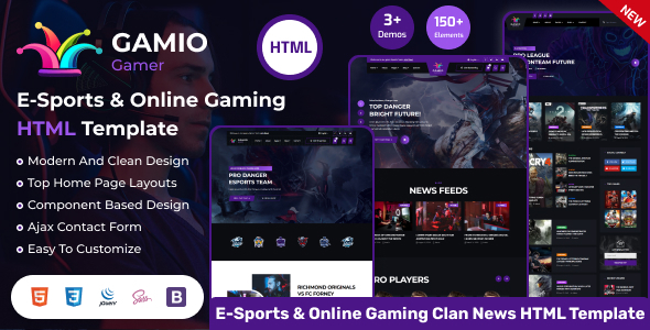 Gamio - eSports and Gaming HTML Template by vecuro_themes | ThemeForest