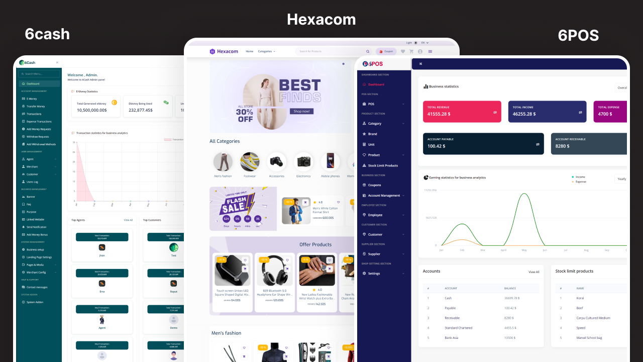 6amTech eCommerce solution bundle - All modules of 6amMart, 6Valley, StackFood, Demandium and ...