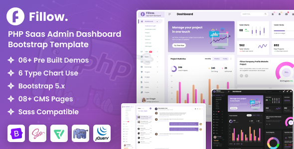 Fillow - PHP Saas Admin Dashboard Template by dexignlabs | ThemeForest
