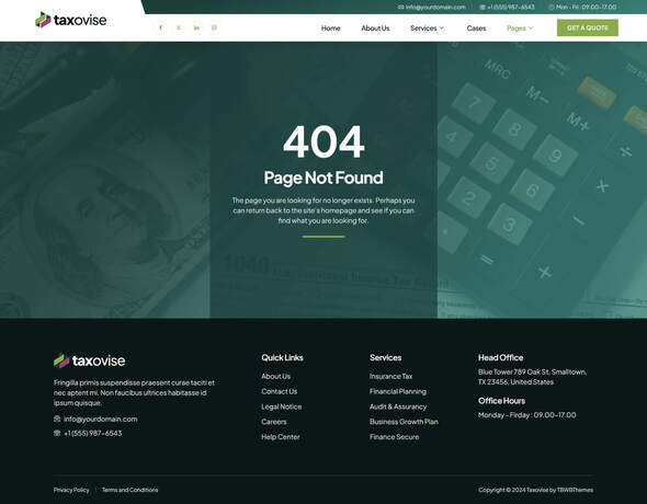 Taxovise - Tax Advisor & Financial Consulting Elementor Template Kit by ...