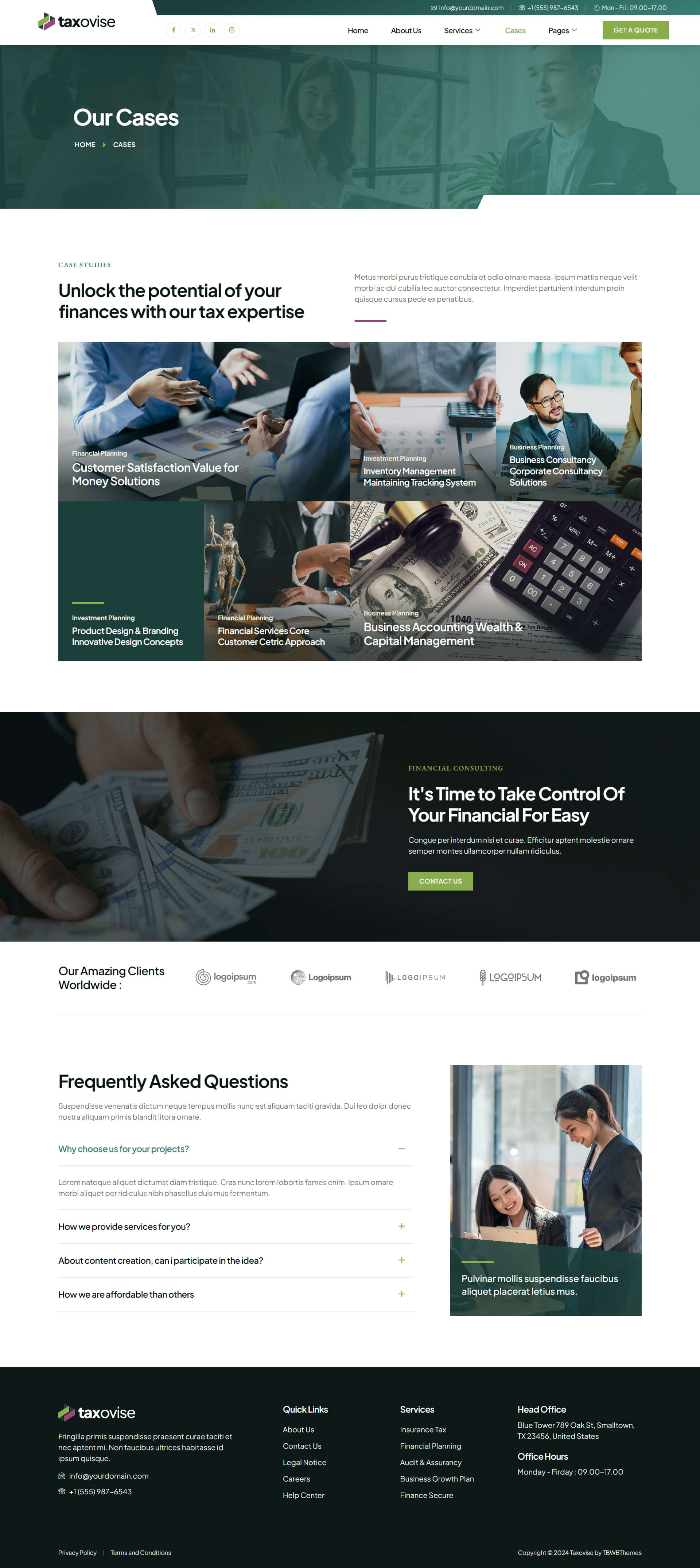 Taxovise - Tax Advisor & Financial Consulting Elementor Template Kit by ...
