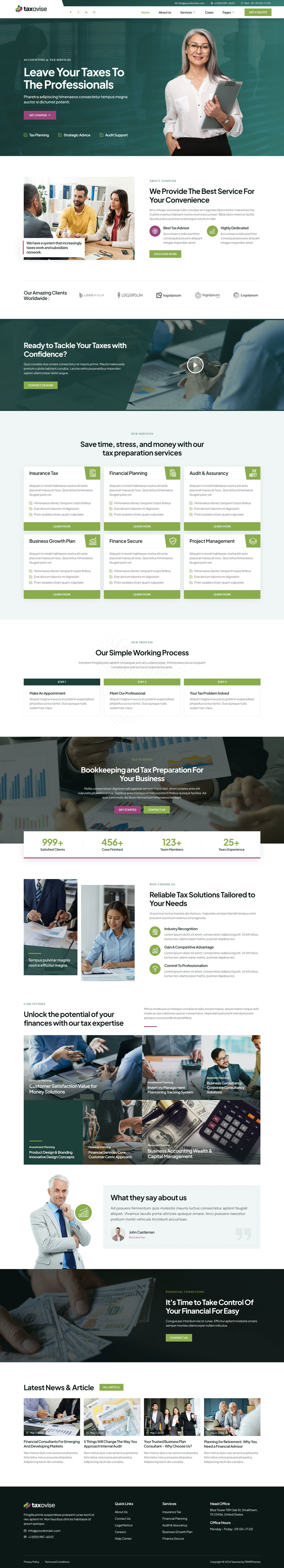 Taxovise - Tax Advisor & Financial Consulting Elementor Template Kit by ...