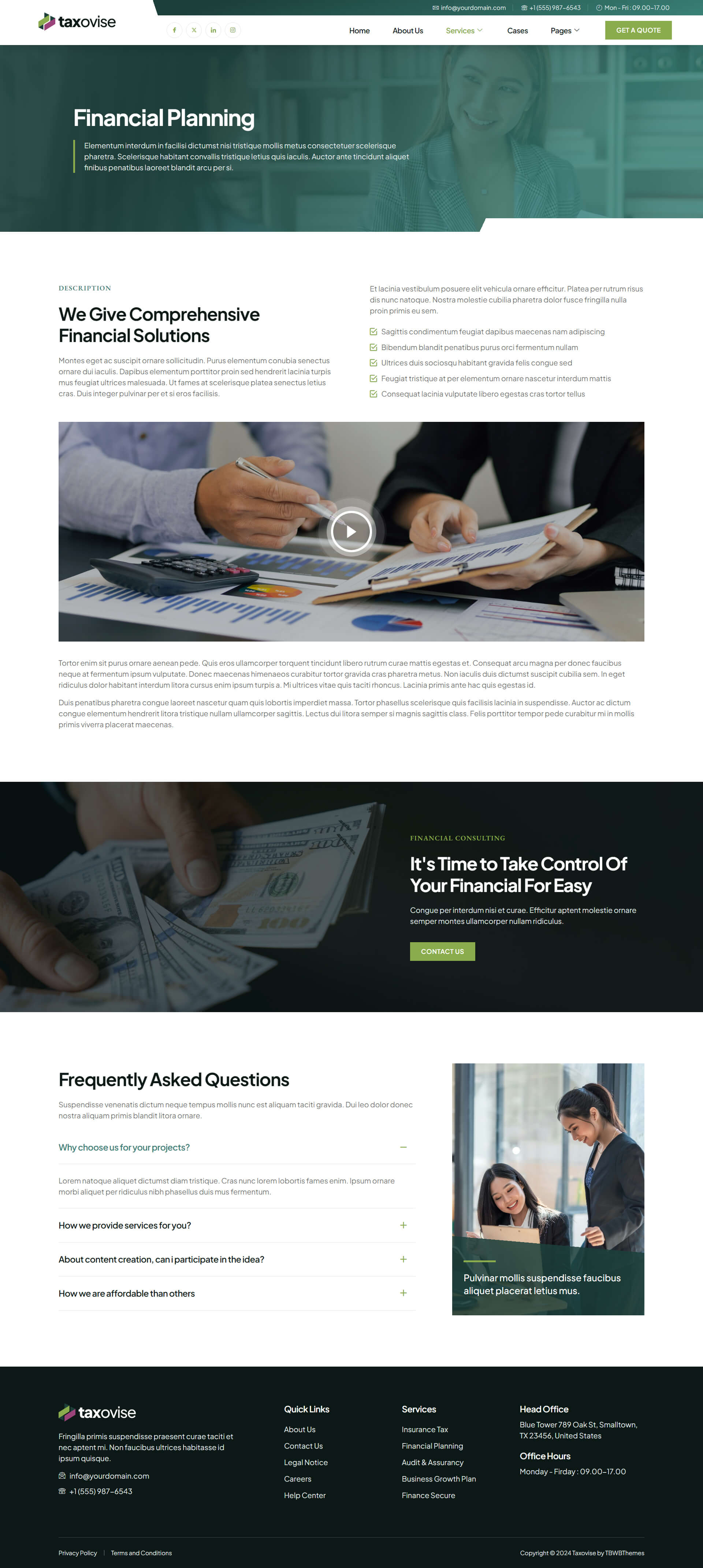 Taxovise - Tax Advisor & Financial Consulting Elementor Template Kit by ...