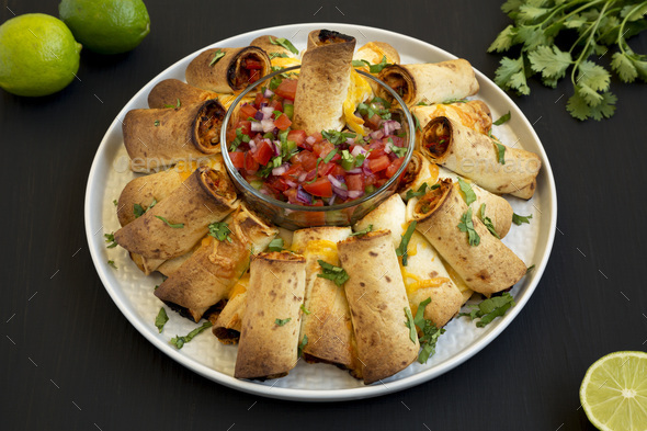 Homemade Pull Apart Flauta Ring on a plate on a black background, low ...