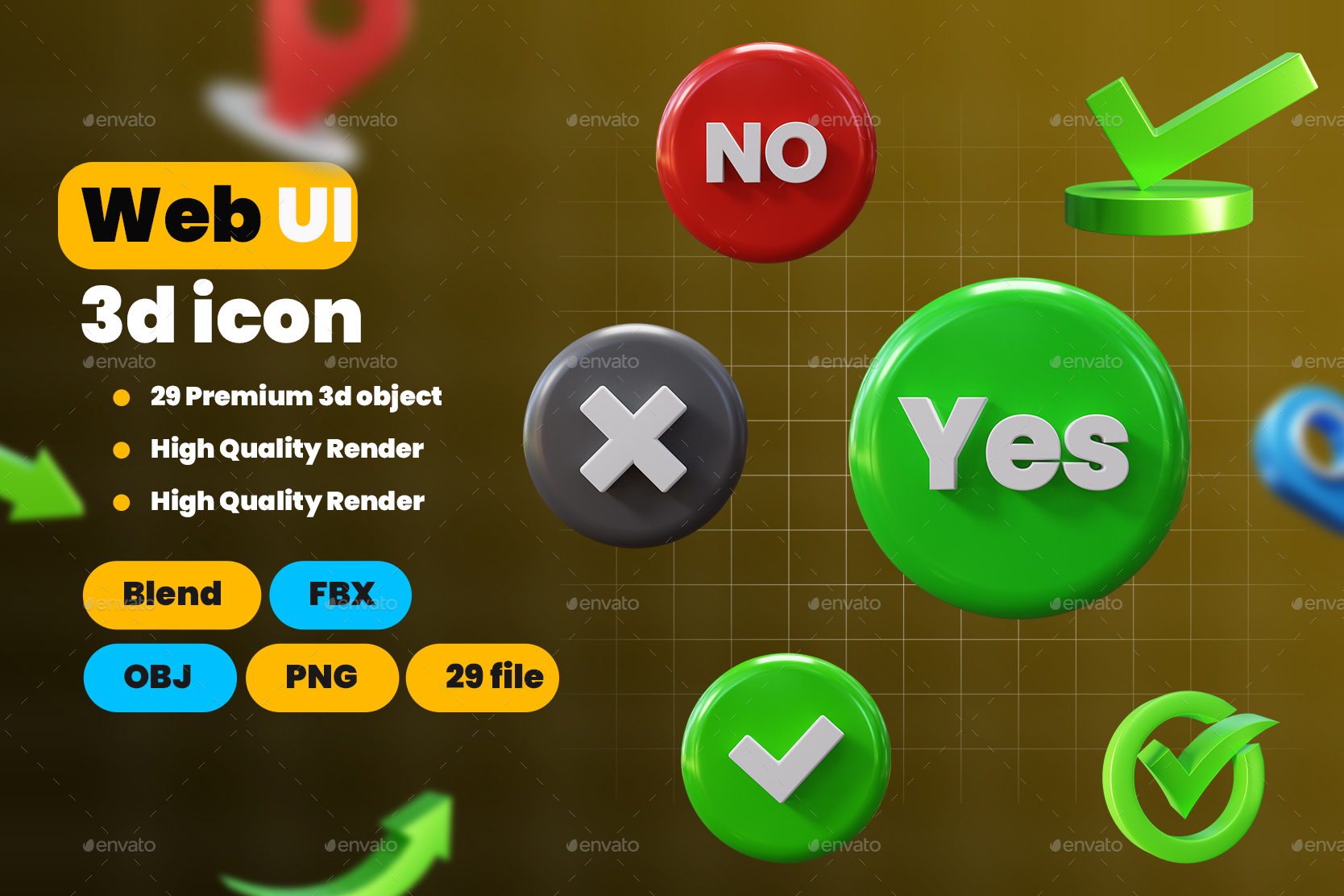 Web UI 3d Illustration Icon Pack, Graphics | GraphicRiver