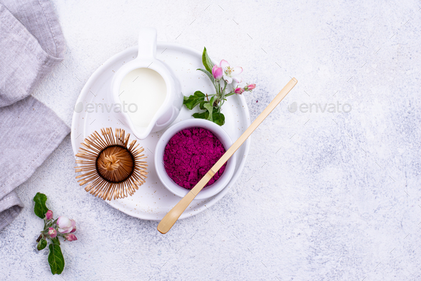 Pink matcha powder from dragon fruit Stock Photo by furmanphoto | PhotoDune
