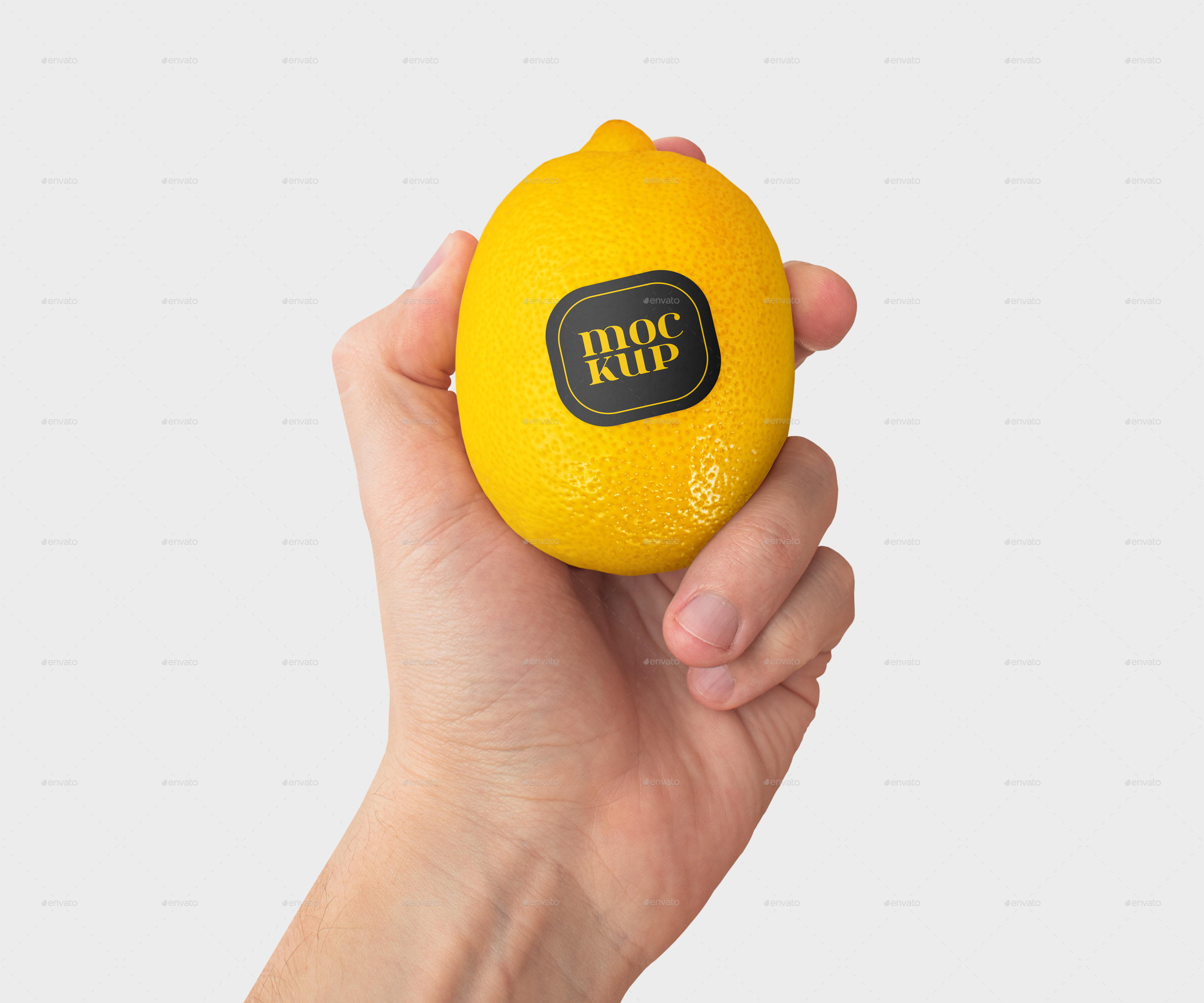 PLU Produce Sticker on Lemon Mockup, Graphics | GraphicRiver