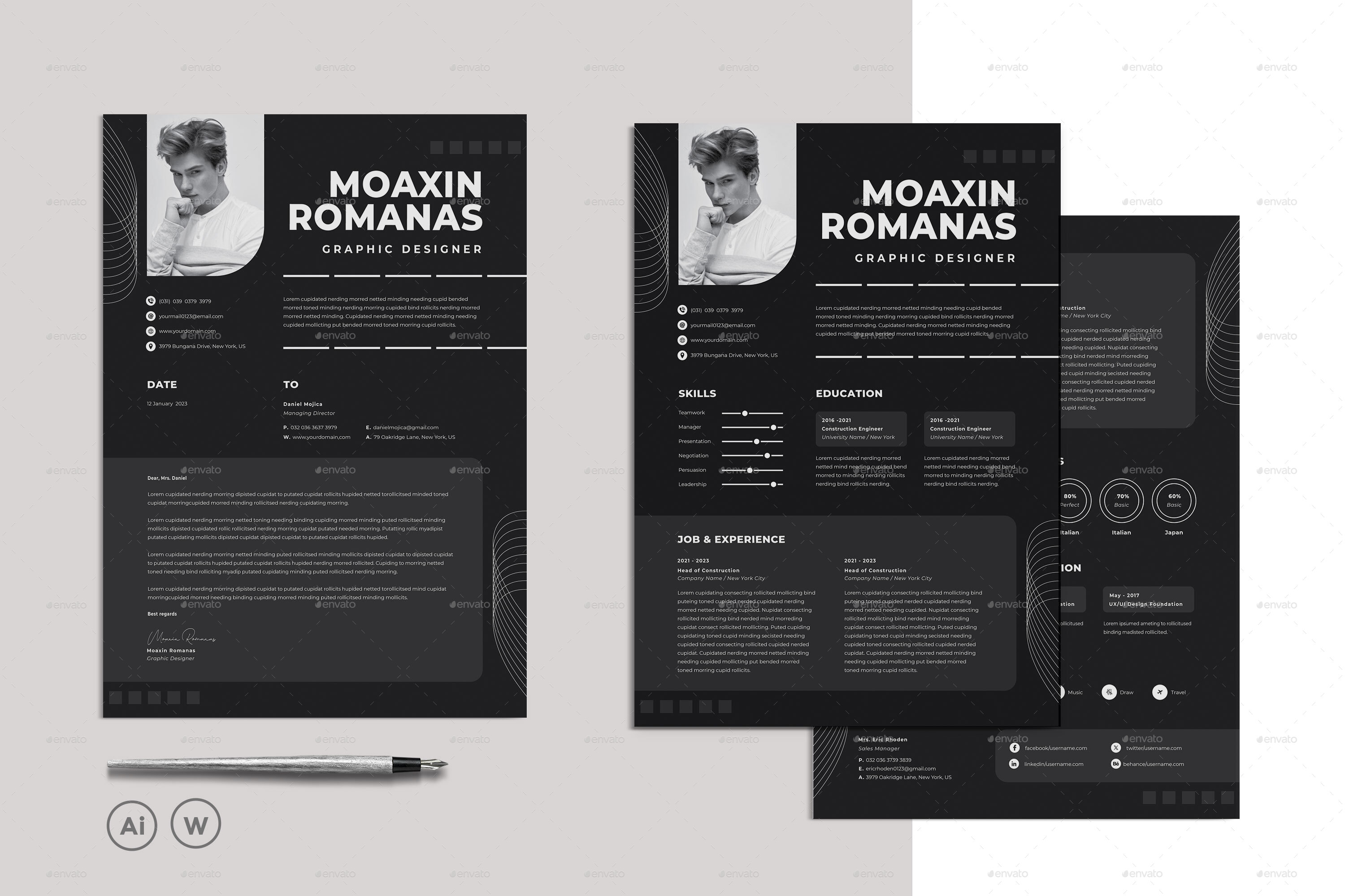 Resume Word Template, Print Templates | GraphicRiver