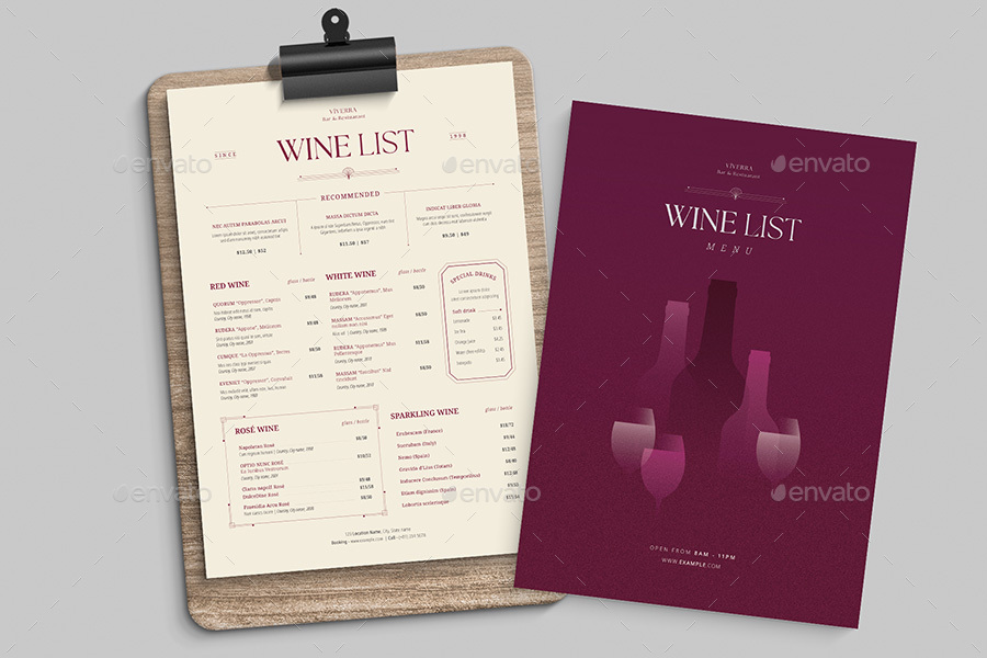 Restaurant Wine List Template, Print Templates | GraphicRiver