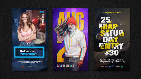 Instagram Reels Event Party Flyers. Part 7, After Effects Project Files