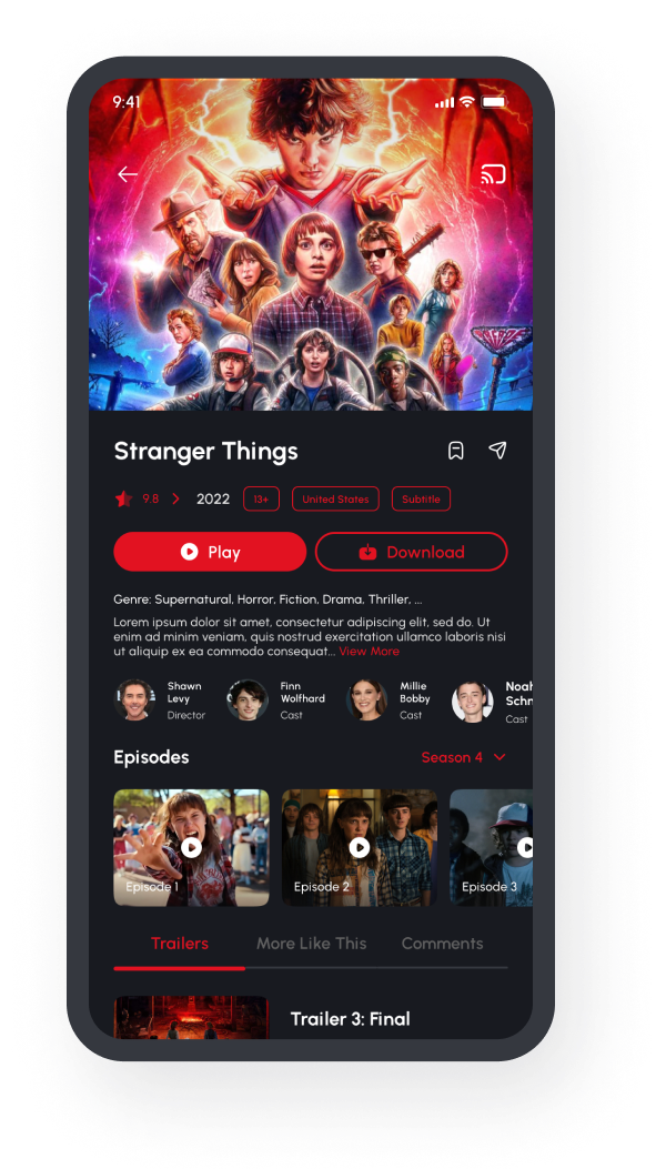 Movieflix - Movie Streaming App React Native CLI Ui Kit by JsmThemes