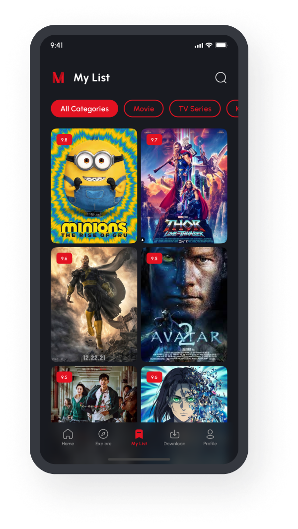 Movieflix - Movie Streaming App React Native CLI Ui Kit by JsmThemes