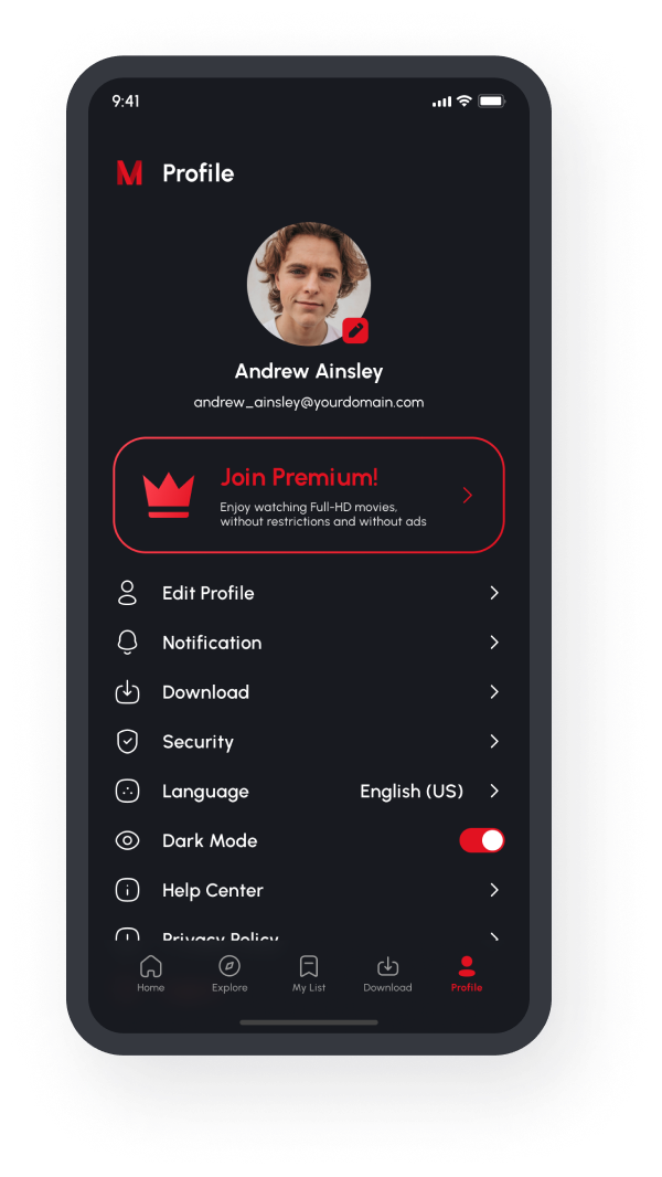 Movieflix - Movie Streaming App React Native CLI Ui Kit by JsmThemes