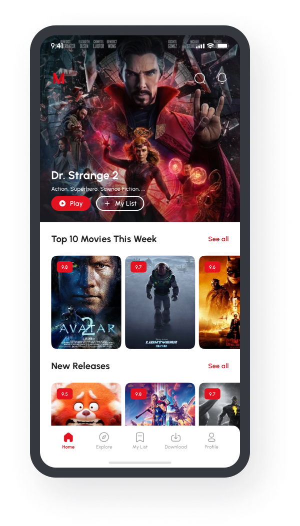 Movieflix - Movie Streaming App React Native CLI Ui Kit by JsmThemes