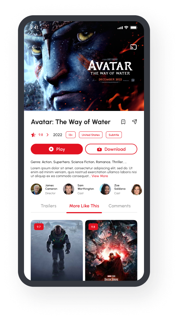Movieflix - Movie Streaming App React Native CLI Ui Kit by JsmThemes