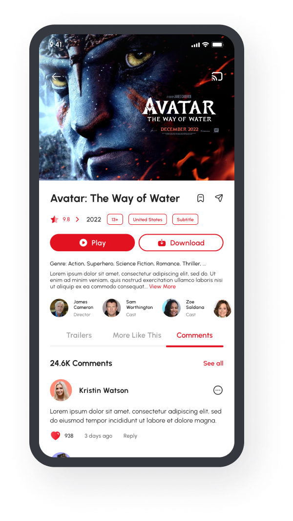 Movieflix - Movie Streaming App React Native CLI Ui Kit by JsmThemes