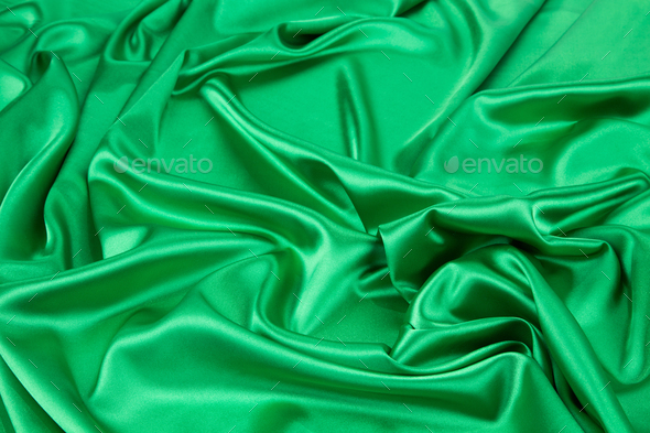 Green silk cloth with soft folds. Stock Photo by indigolotos | PhotoDune