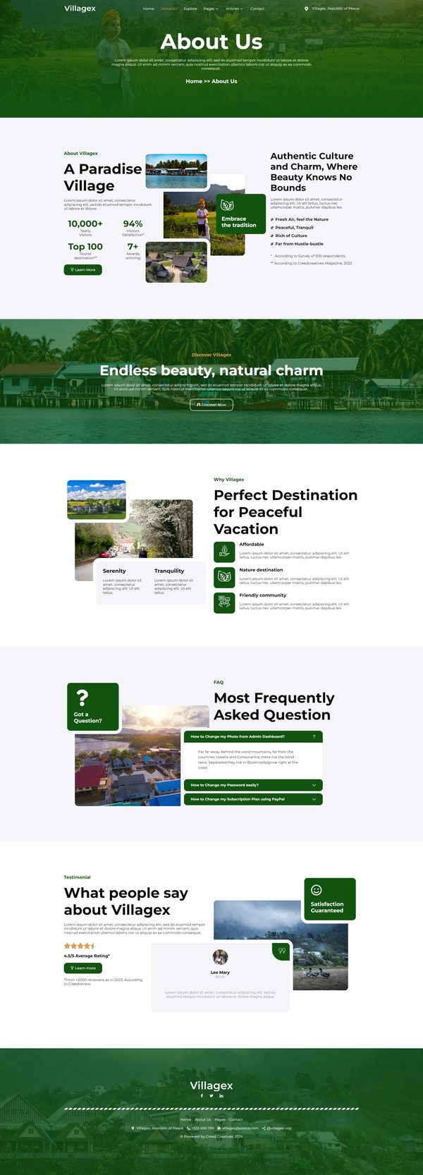 Villagex - Village Tourism Elementor Template Kit by creedcreatives